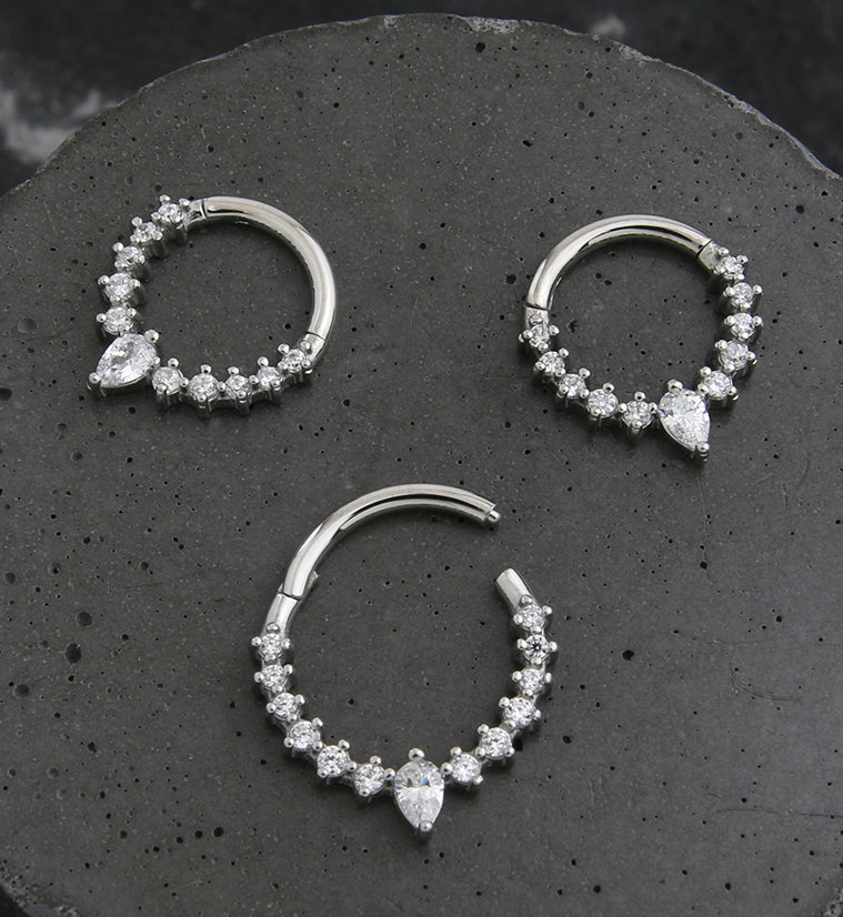 Icicle Stainless Steel Hinged Segment Ring | UrbanBodyJewelry.com