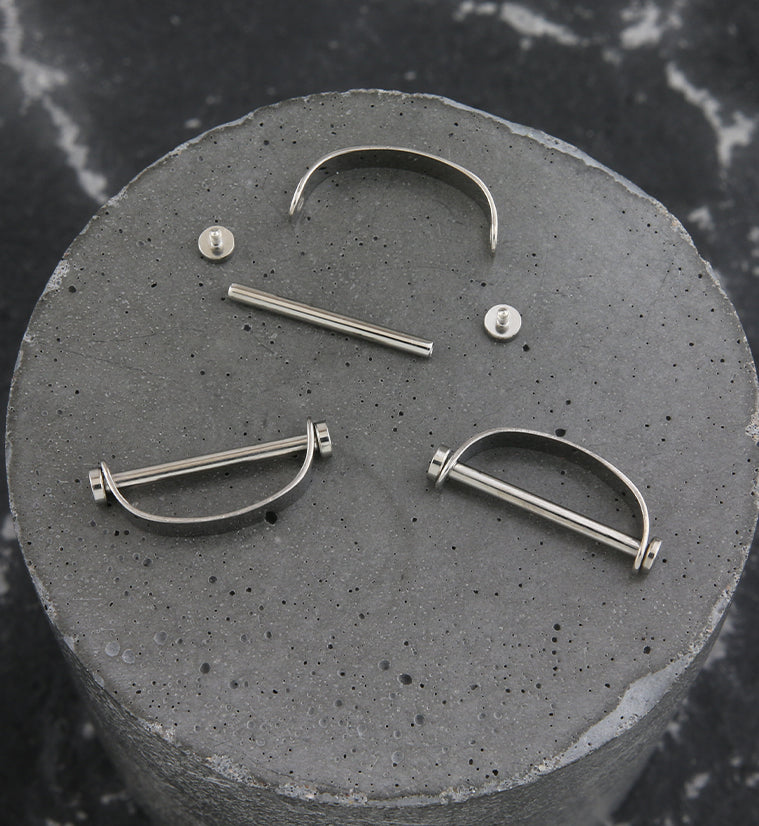 Internally Threaded Titanium Bridge Cuff | UrbanBodyJewelry.com