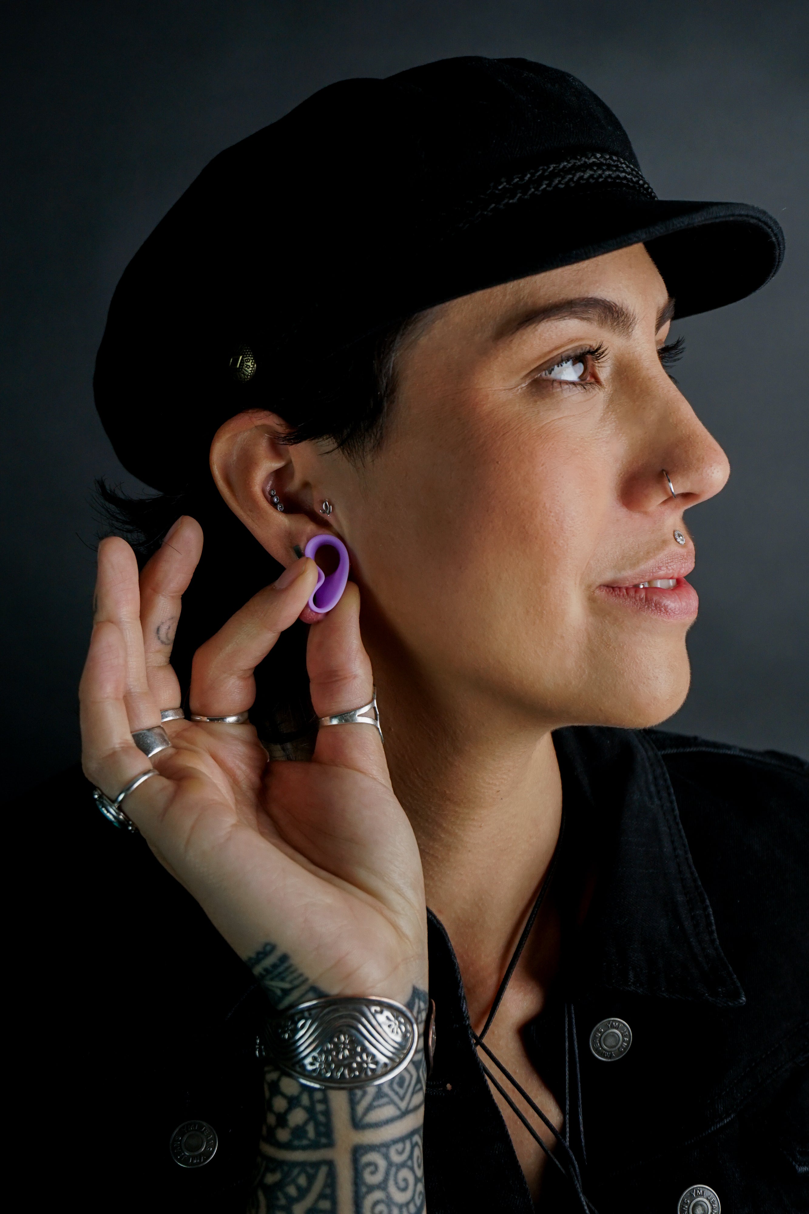 Matte Lavender Silicone Ear Skins (6 Gauge - 2 Inch) | UrbanBodyJewelry.com