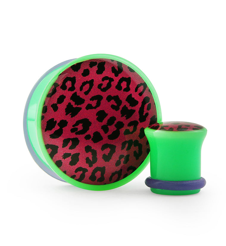Leopard Green Plugs | Single Flares | Animal Print Plugs ...