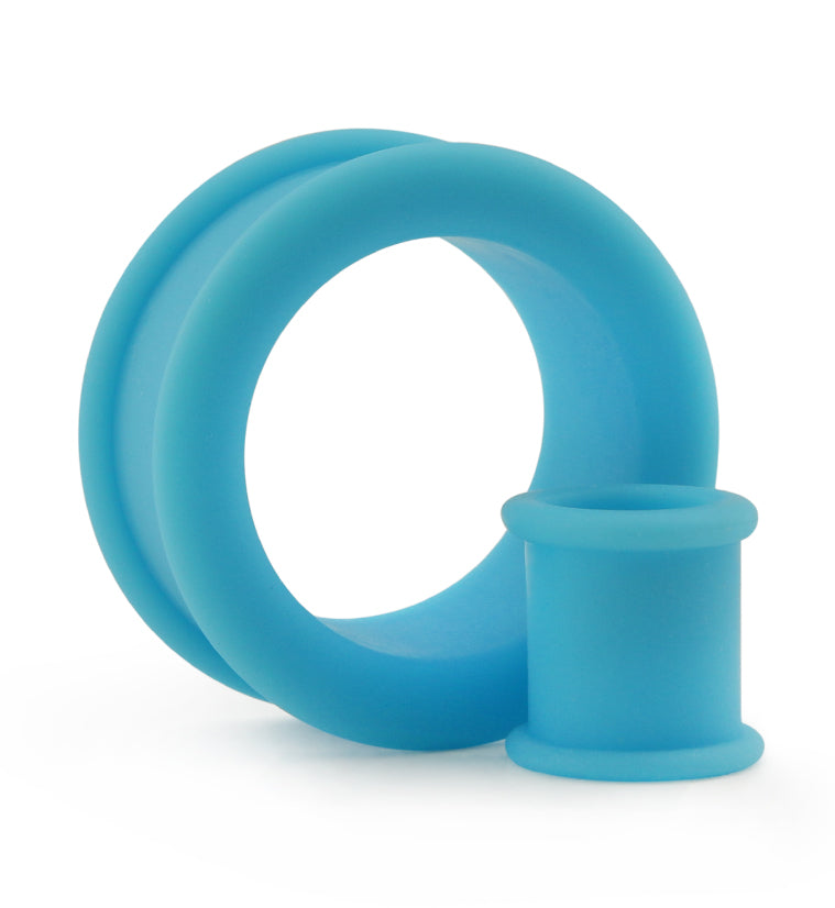 Light Blue Silicone Tunnels (6G - 1 & 1/2 Inch) | UrbanBodyJewelry.com
