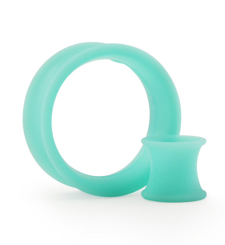 Matte Turquoise Silicone Ear Skins (6 Gauge - 2 Inch)