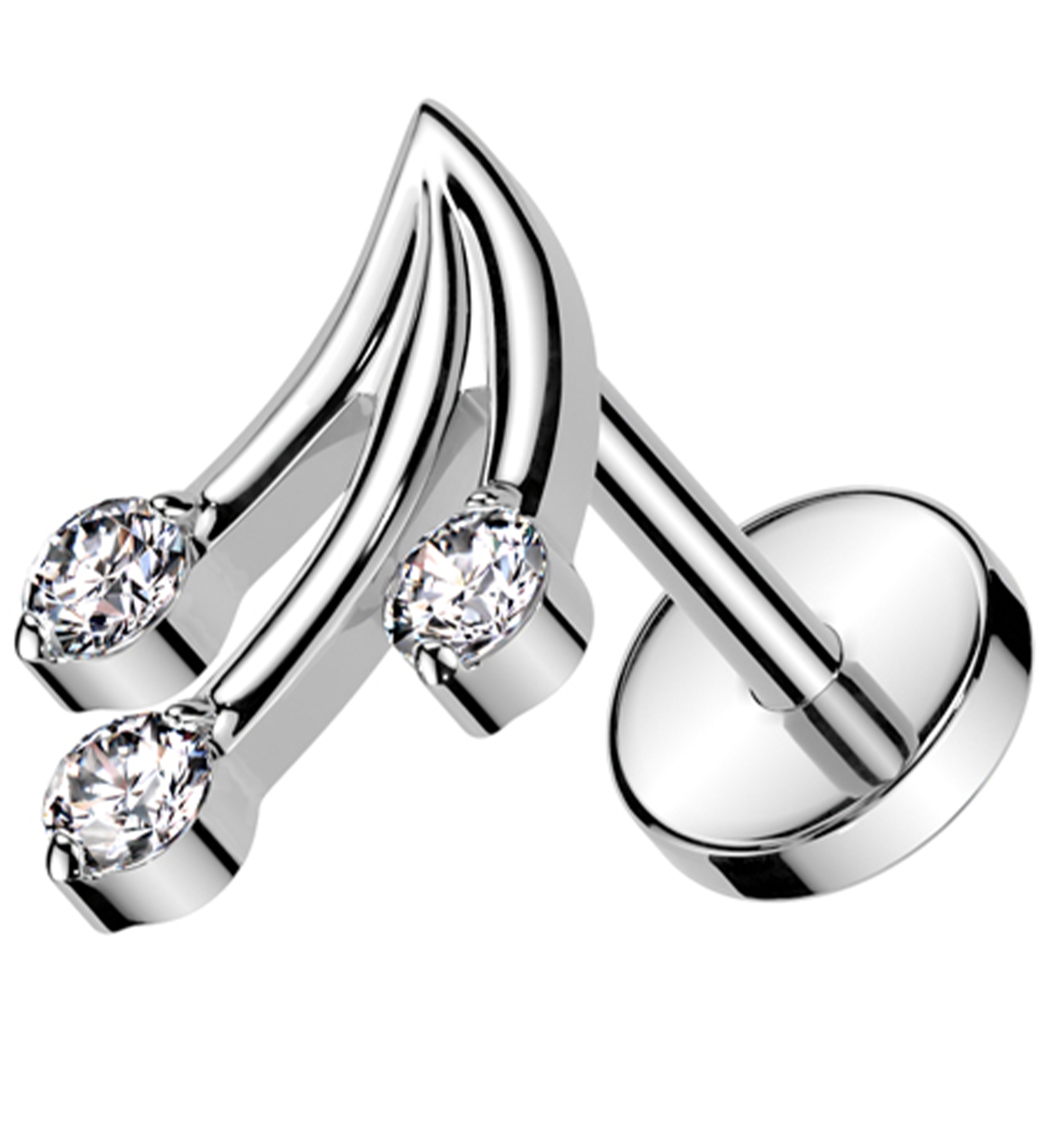 Meteor Shower Clear CZ Titanium Threadless Labret | UrbanBodyJewelry.com