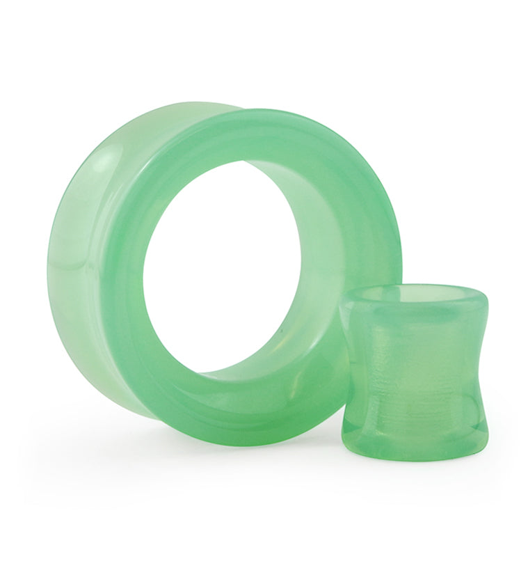 Mint Green Glass Tunnel Plugs (0 Gauge - 1 & 1/4") | UrbanBodyJewelry.com