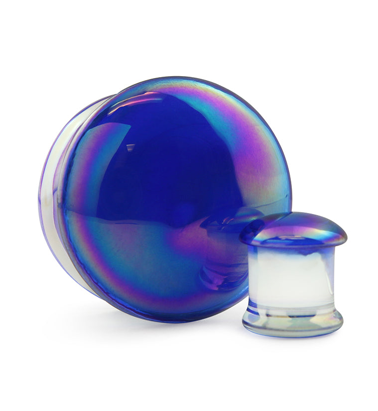 Oil Slick Glass Plugs (12 Gauge - 32mm) | UrbanBodyJewelry.com
