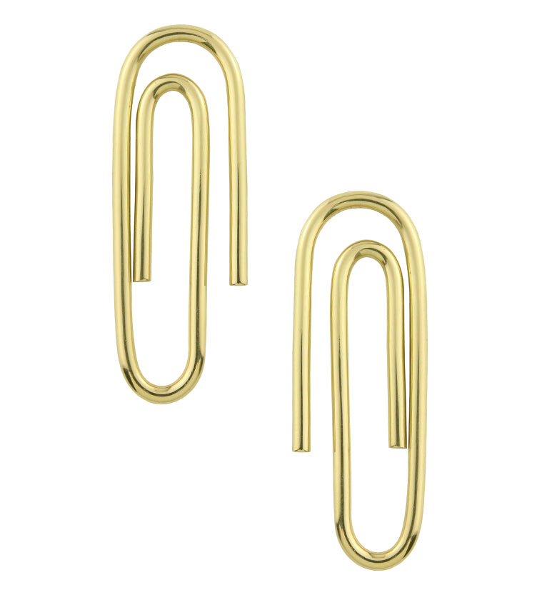 Paperclip Brass Ear Weights | UrbanBodyJewelry.com
