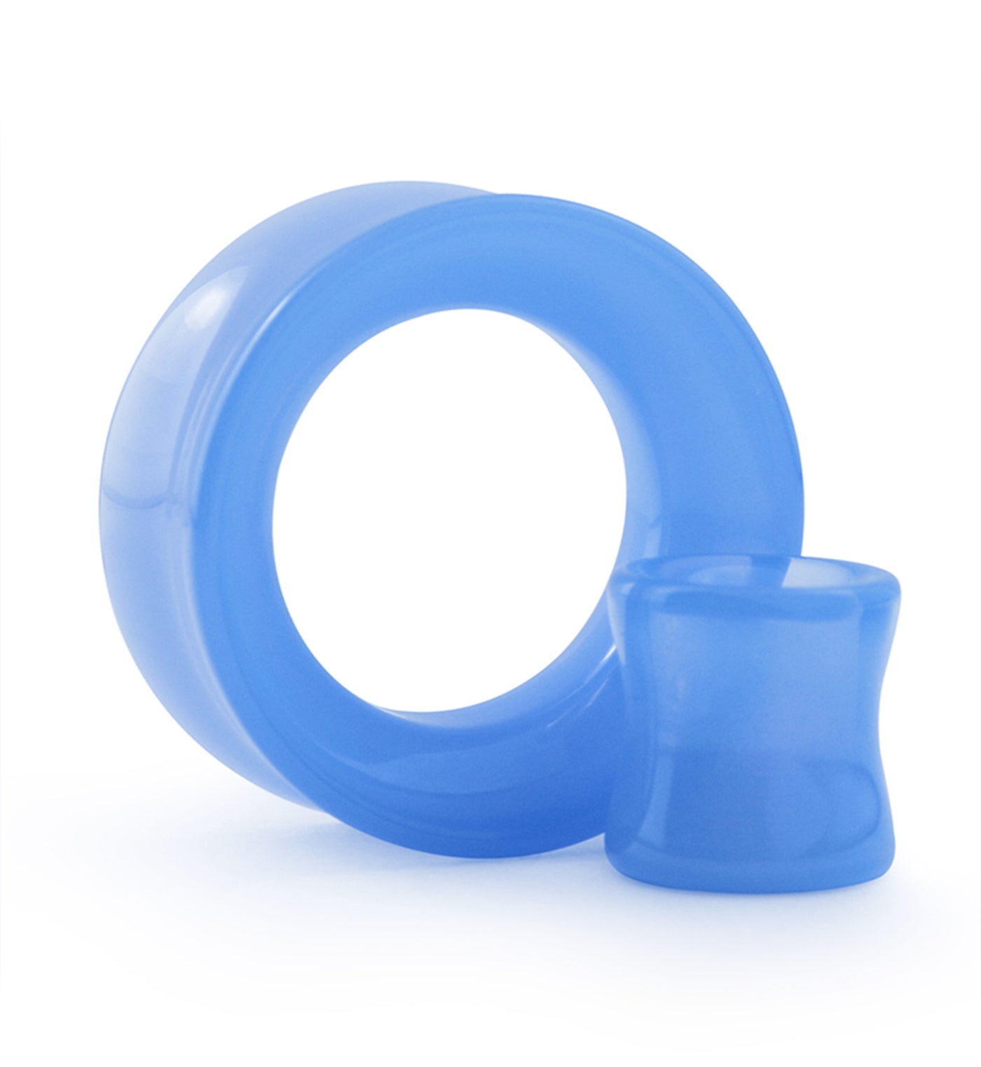 Periwinkle Glass Double Flare Tunnel Plugs