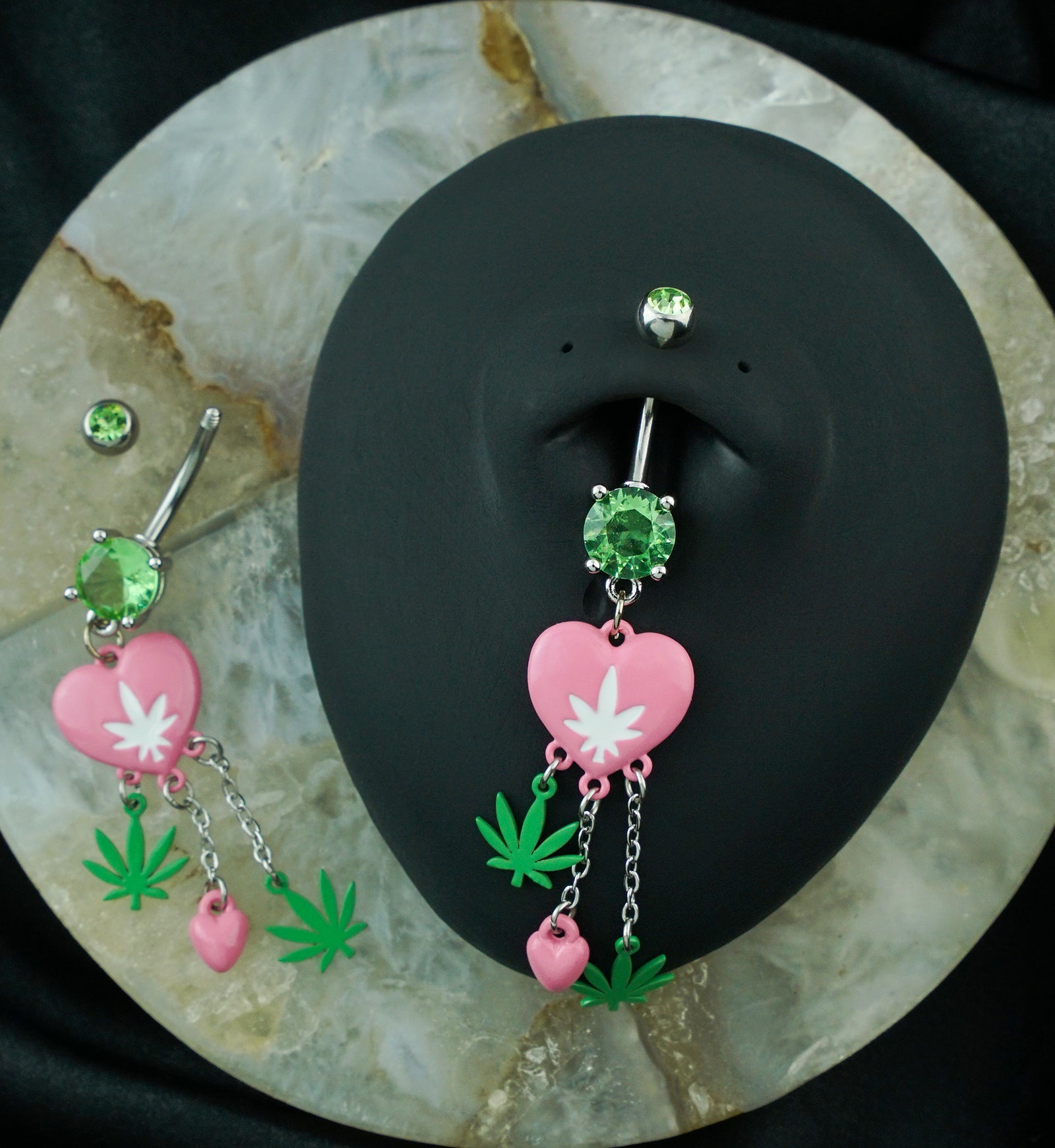 Weed Belly Button Rings Dangle