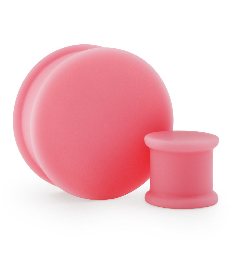 Double Flare Matte Bubblegum Pink Silicone Plugs (8 Gauge - 1 & 1/2 ...