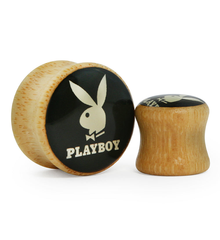 Playboy Bunny Bamboo Plugs (2 Gauge - 1 Inch) | UrbanBodyJewelry.com