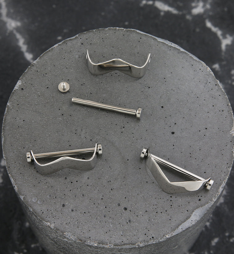 Point Internally Threaded Titanium Bridge Cuff | UrbanBodyJewelry.com