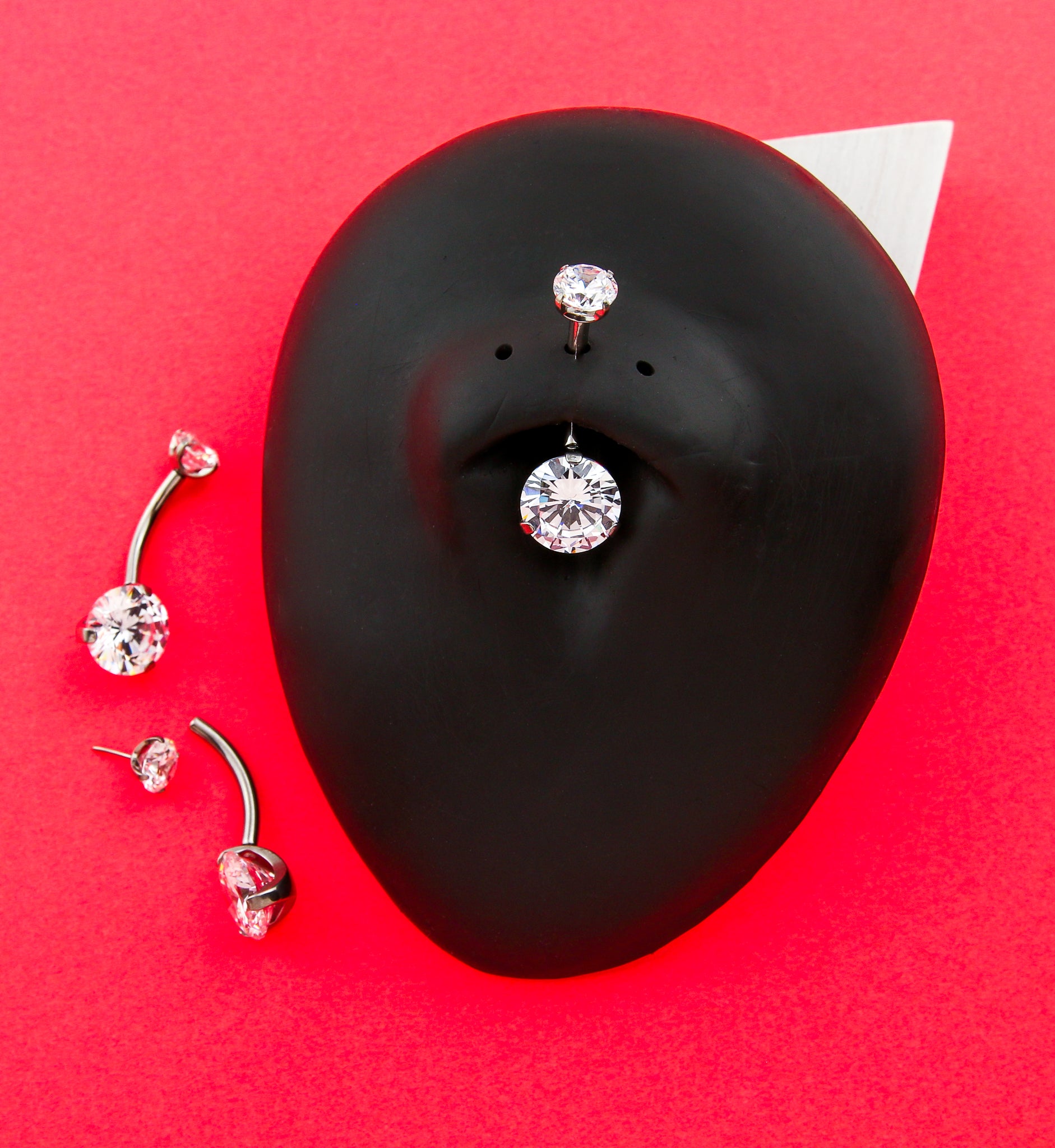 Prong Clear CZ Titanium Threadless Belly Button Ring | UrbanBodyJewelry.com