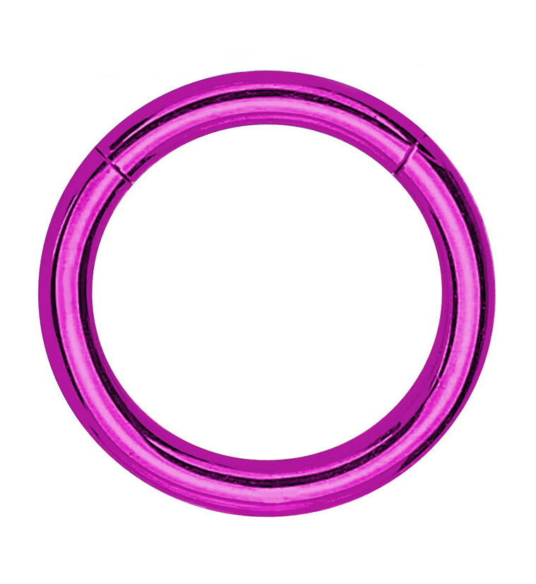 Purple 16G Hinged Stainless Steel Segment Hoop Ring | UrbanBodyJewelry.com