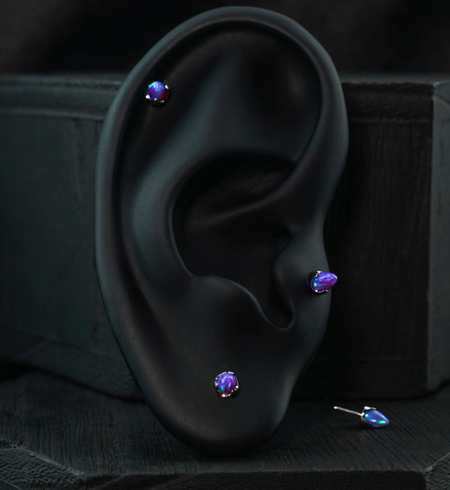 Purple Opalite Bullet Titanium Threadless Top