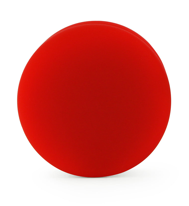 Double Flare Red Silicone Plugs (8G - 1 & 1/2") | UrbanBodyJewelry.com
