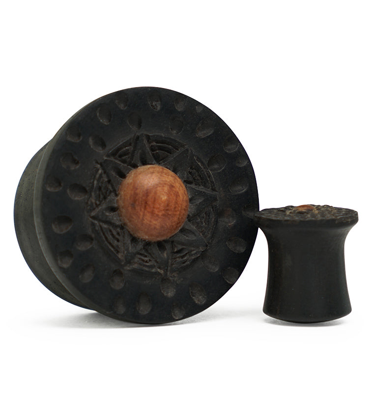 Red Sol Hammered Areng Wood Mayan Flare Plugs (00G - 2 ...