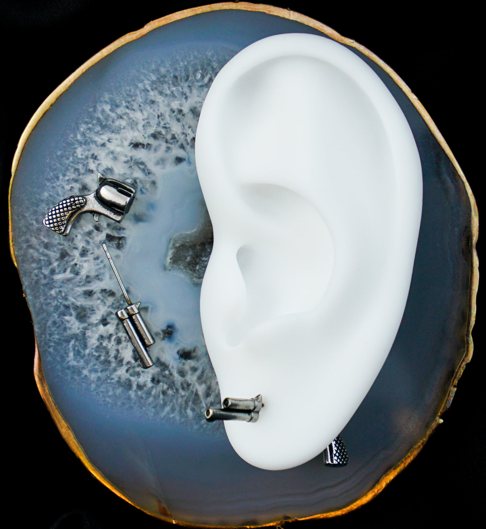 Revolver Stainless Steel Stud Earrings | UrbanBodyJewelry.com