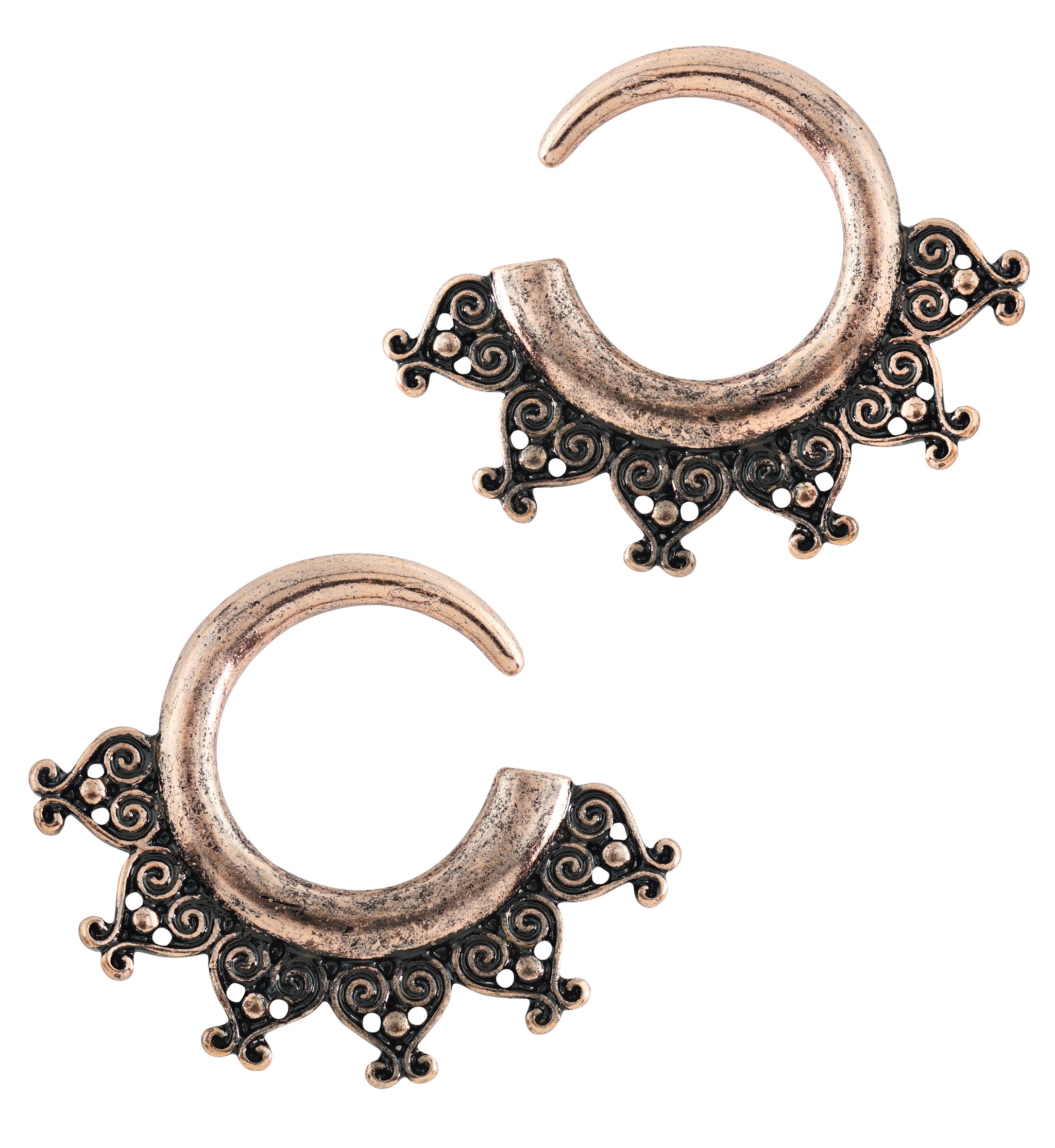 Rose Gold Brass Heart Coil Hangers (16 Gauge - 6G)