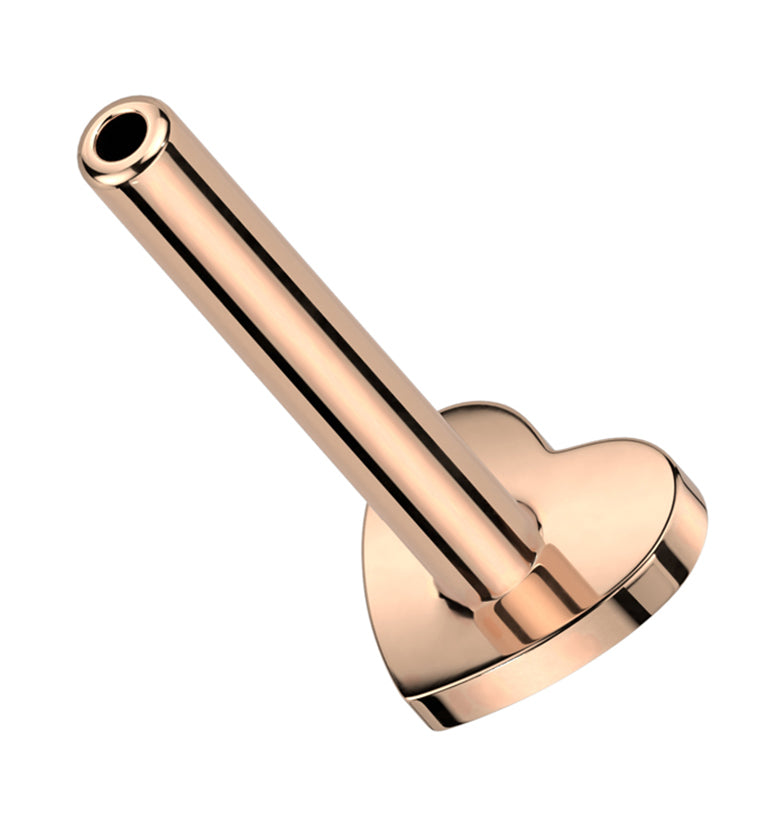 Rose Gold PVD Heart Internally Threaded Titanium Flat Back Labret (Pos ...