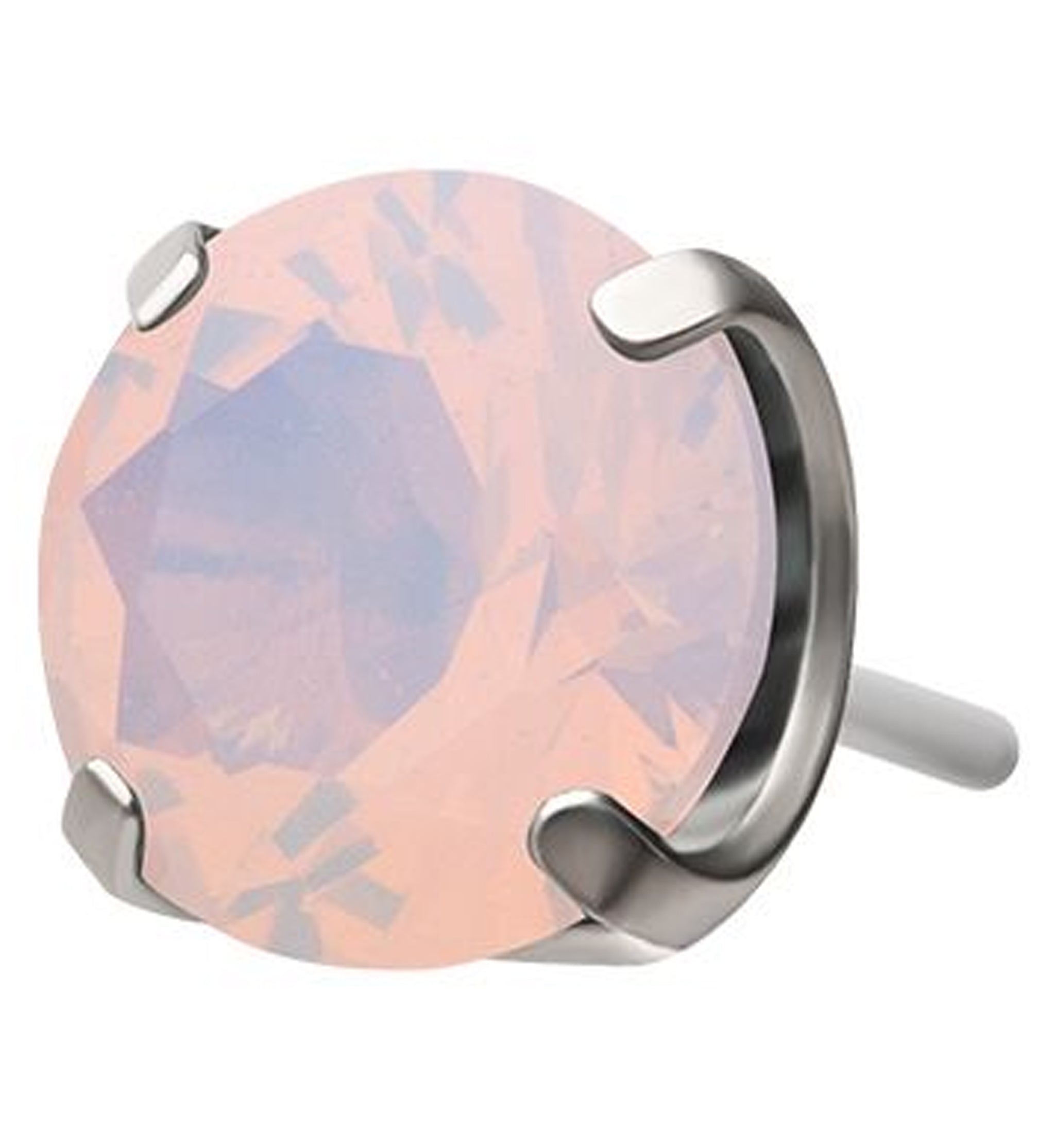Faceted Pink Opalite Titanium Threadless Top
