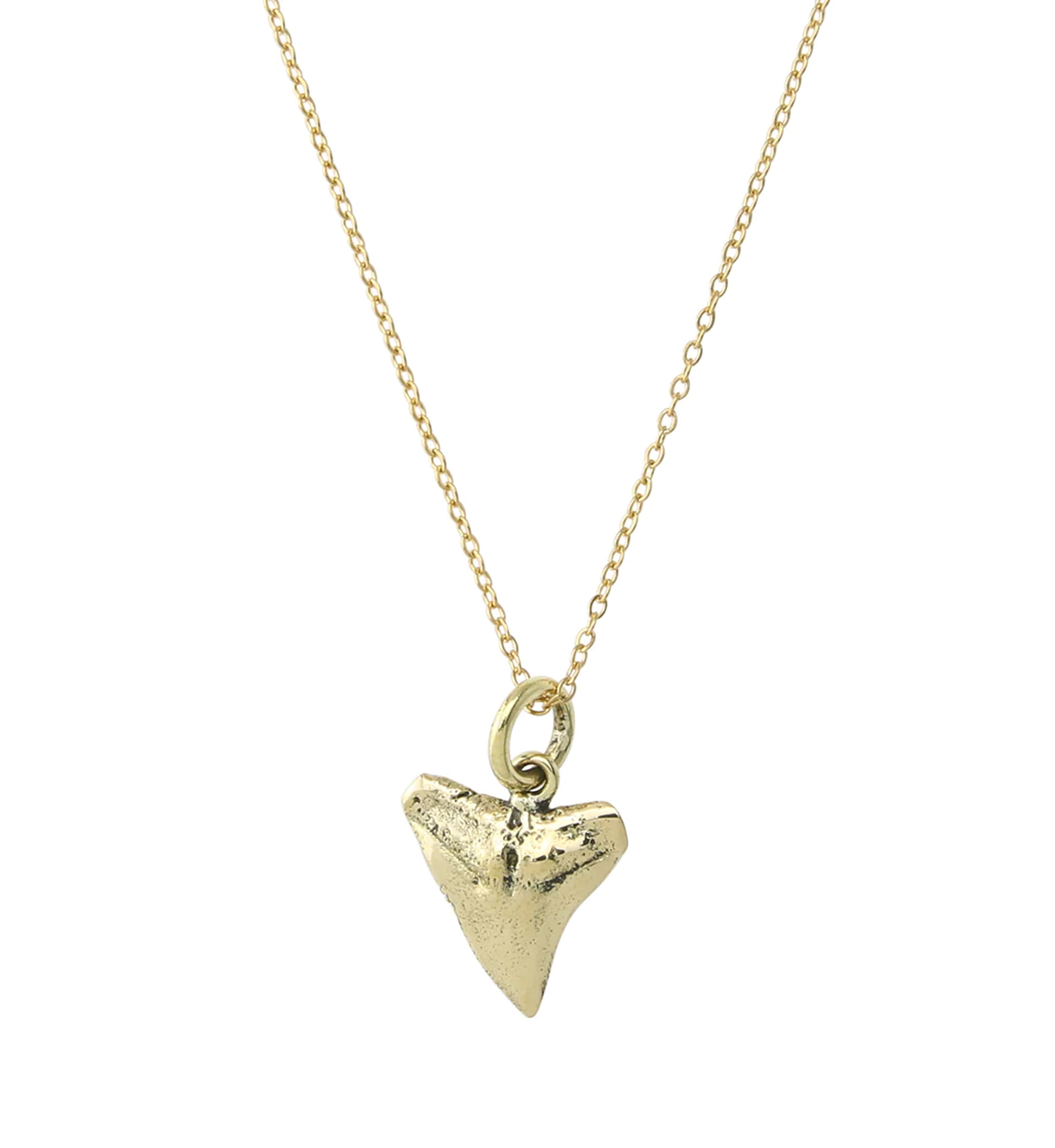 Solid Brass Shark Tooth Curb Chain Necklace | UrbanBodyJewelry.com