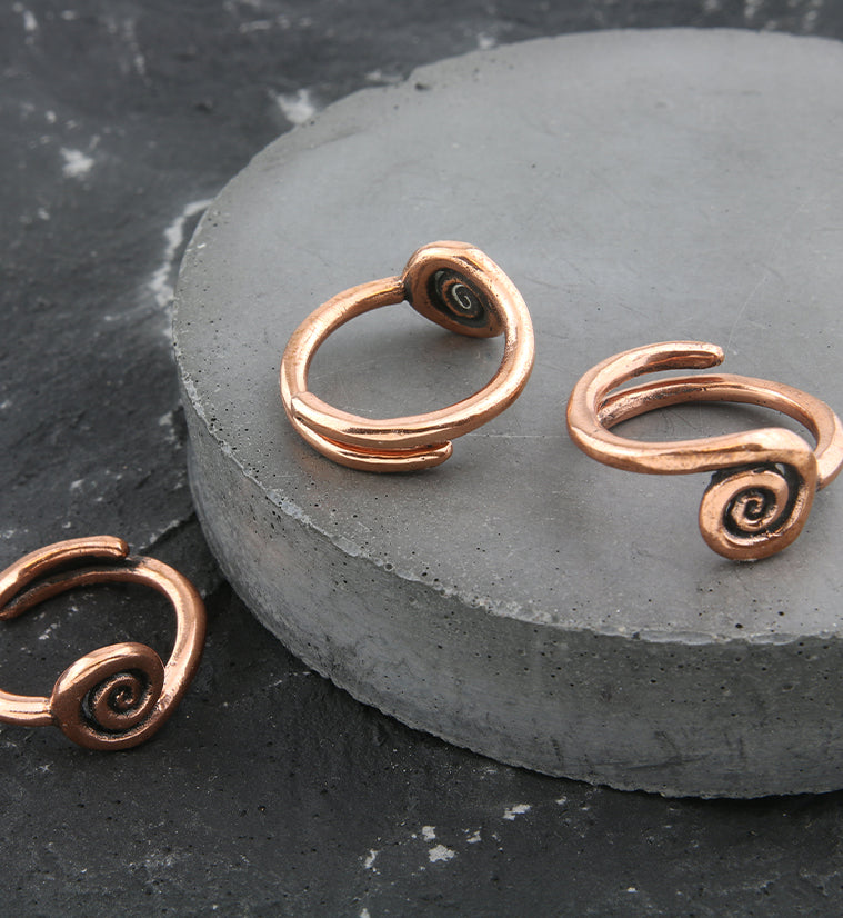 Solo Spiral Copper Ring | UrbanBodyJewelry.com