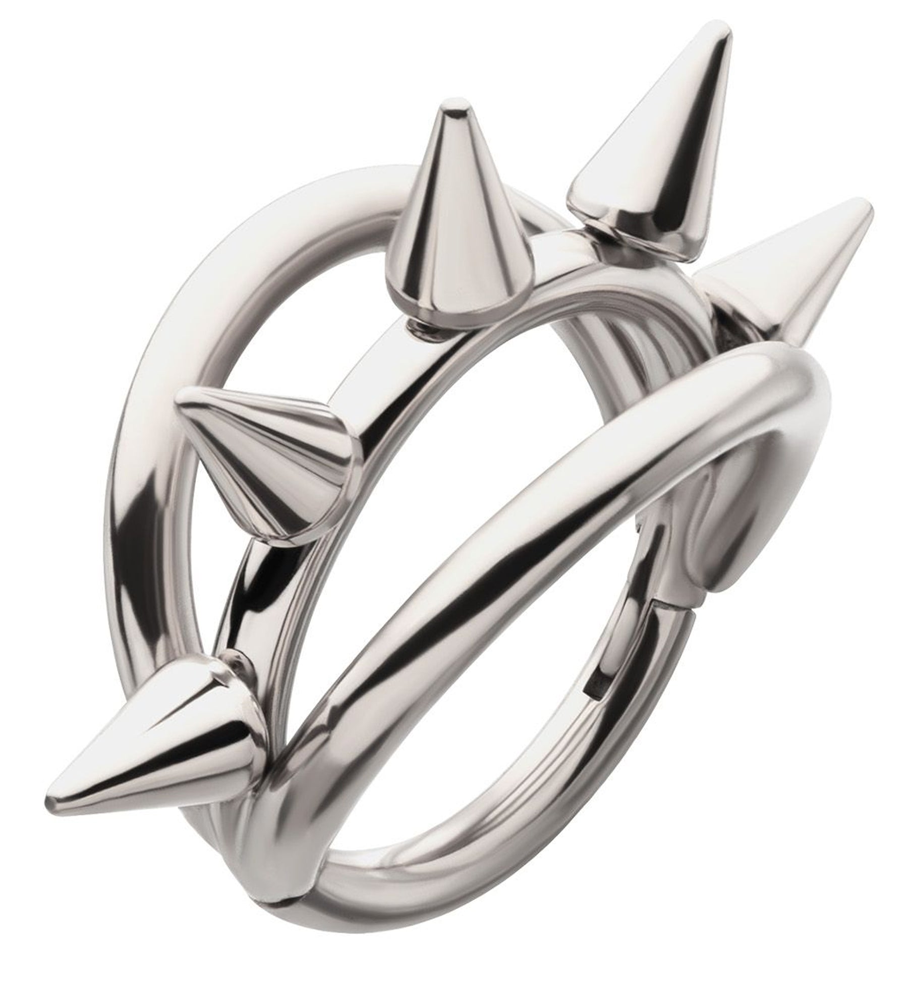 Spiked Trap Titanium Hinged Segment Ring