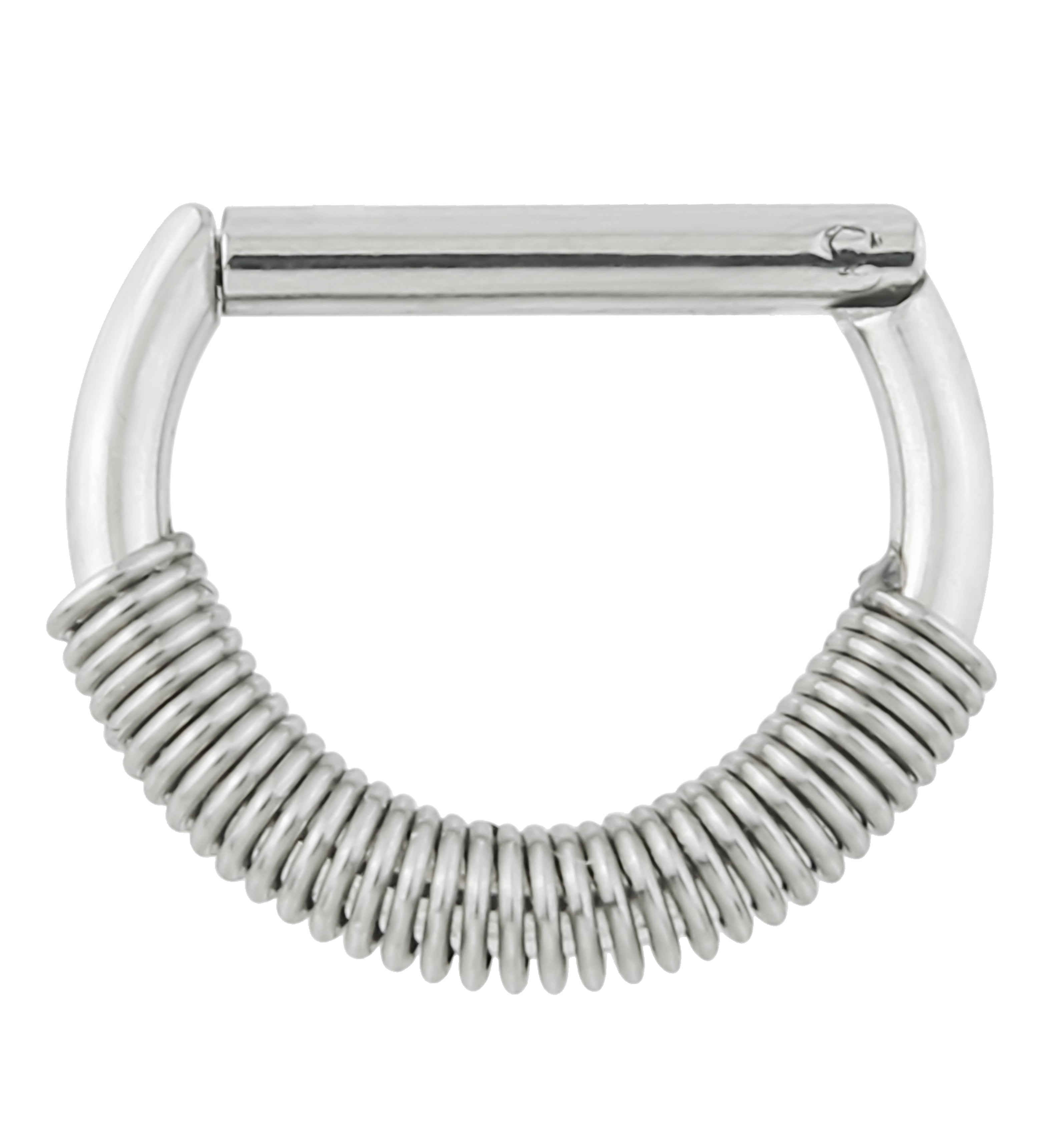 Spring Stainless Steel Straight Hinged Segment Ring | UrbanBodyJewelry.com