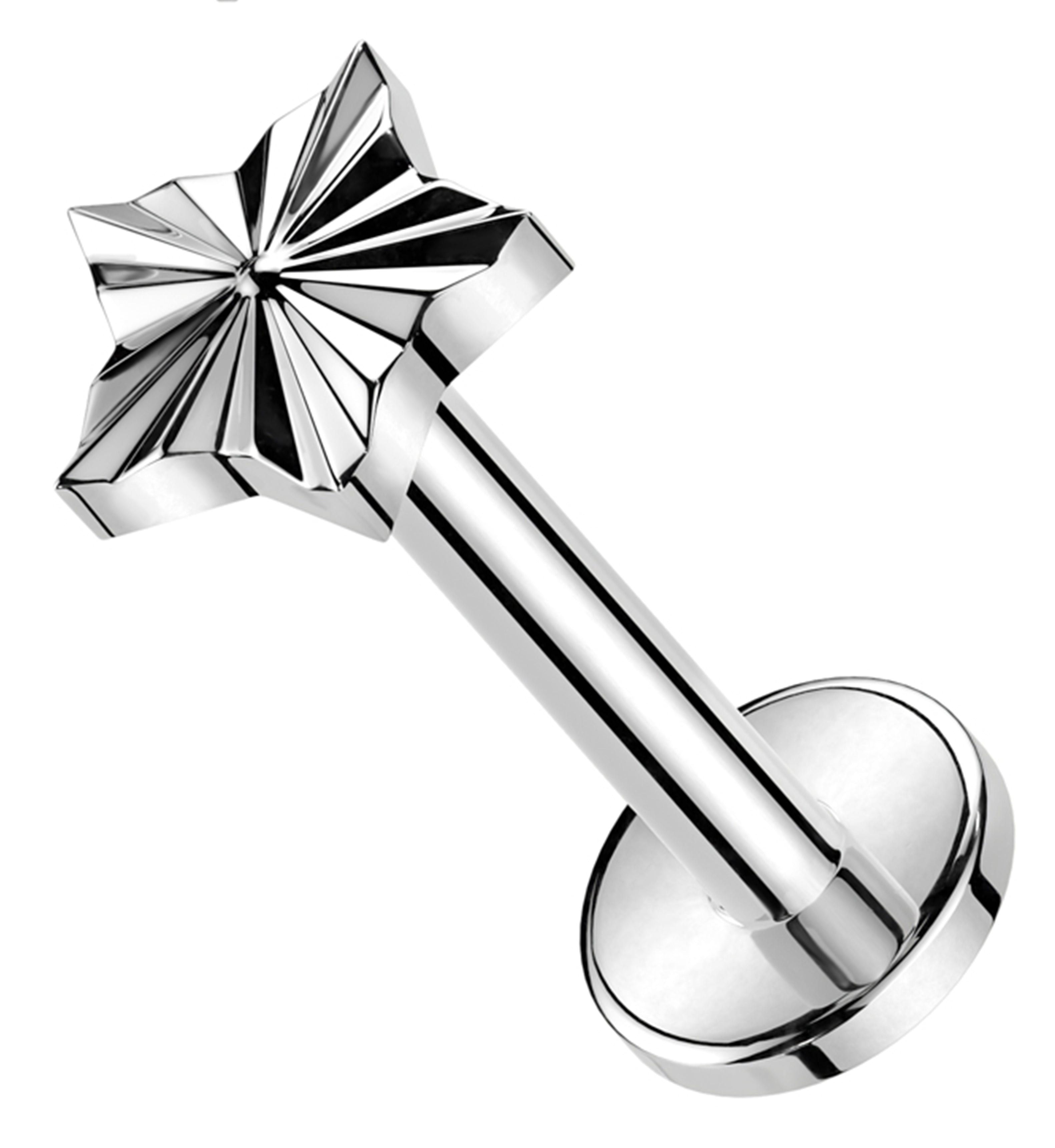 Star Score Internally Threaded Titanium Labret | UrbanBodyJewelry.com