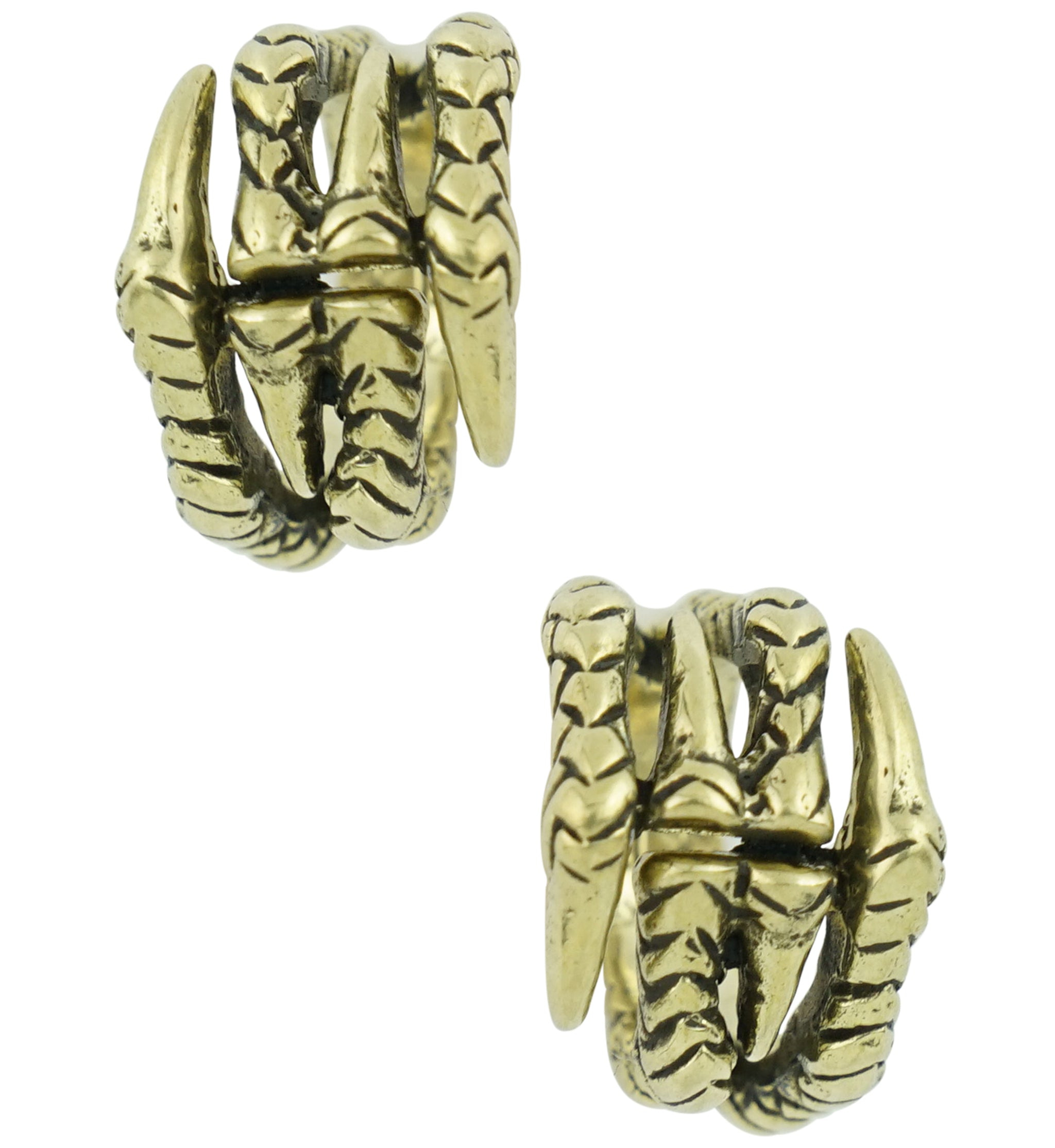 Talon Grip Brass Hinged Stretched Ear Cuffs