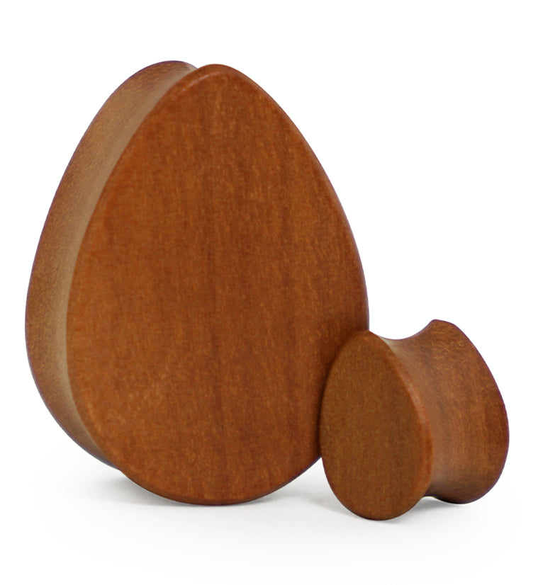 Saba Wood Teardrop Plugs (0 Gauge up to 3 Inch) | UrbanBodyJewelry.com