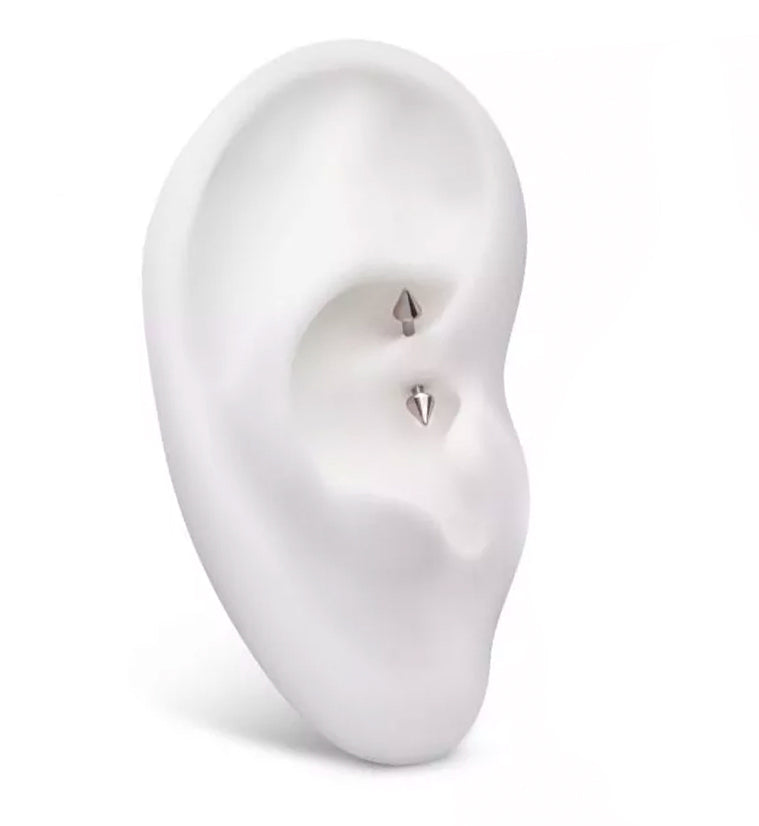 Titanium Double Spike Internally Threaded Curved Barbell ...