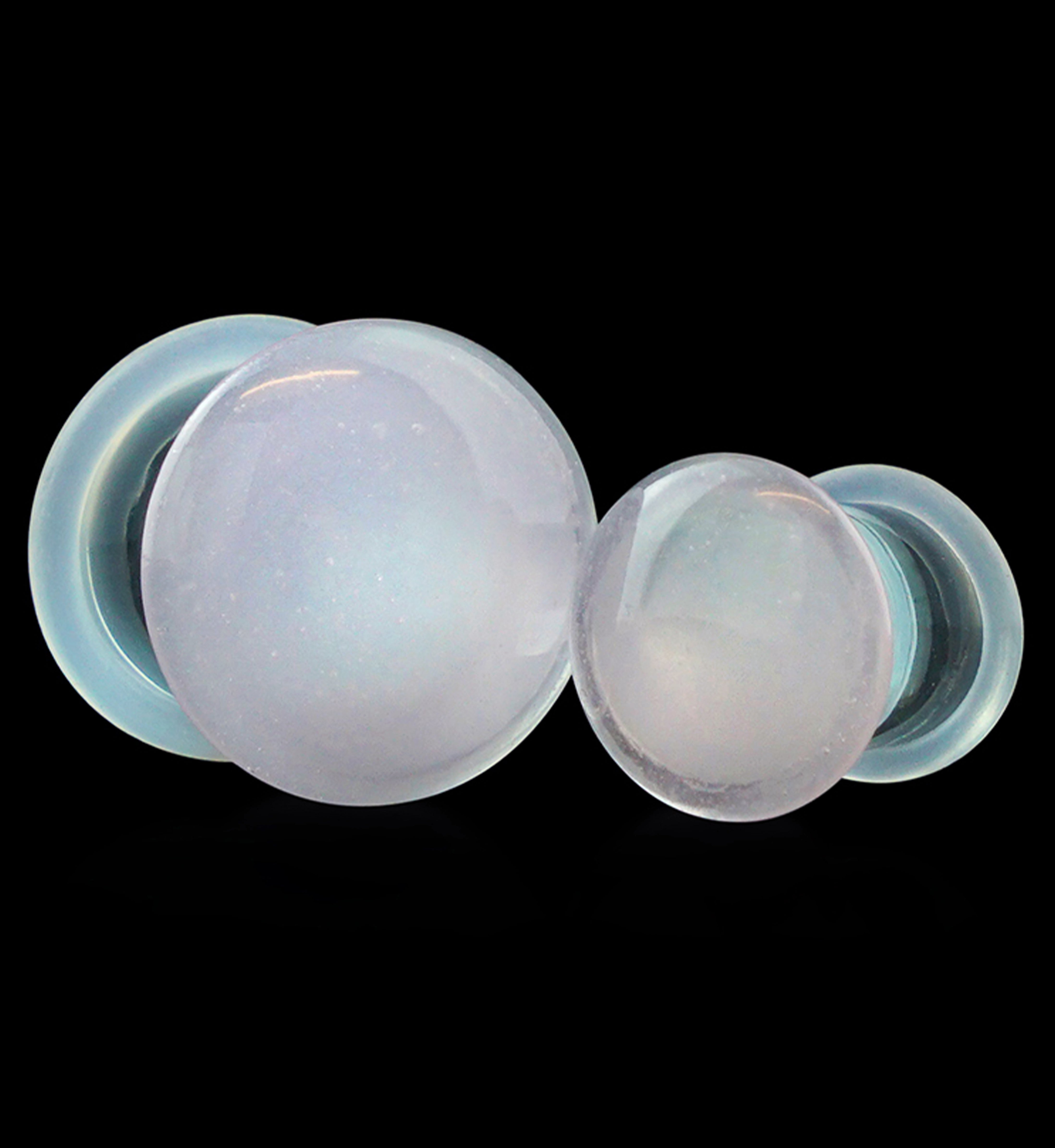 Translucent Pink Color Front Single Flare Glass Plugs (16G - 1/2 ...