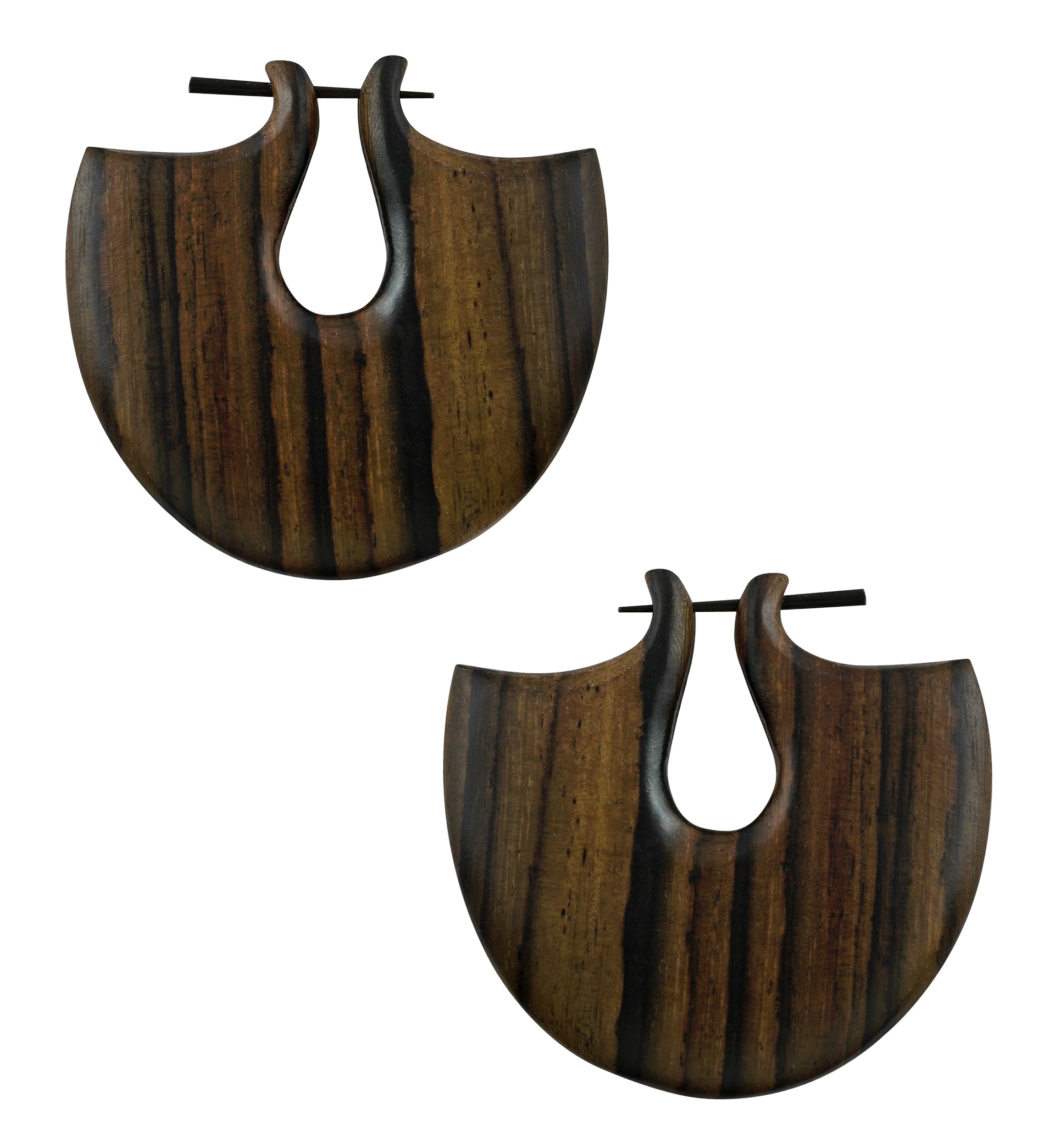 Tribal Keyhole Wooden Earrings | UrbanBodyJewelry.com