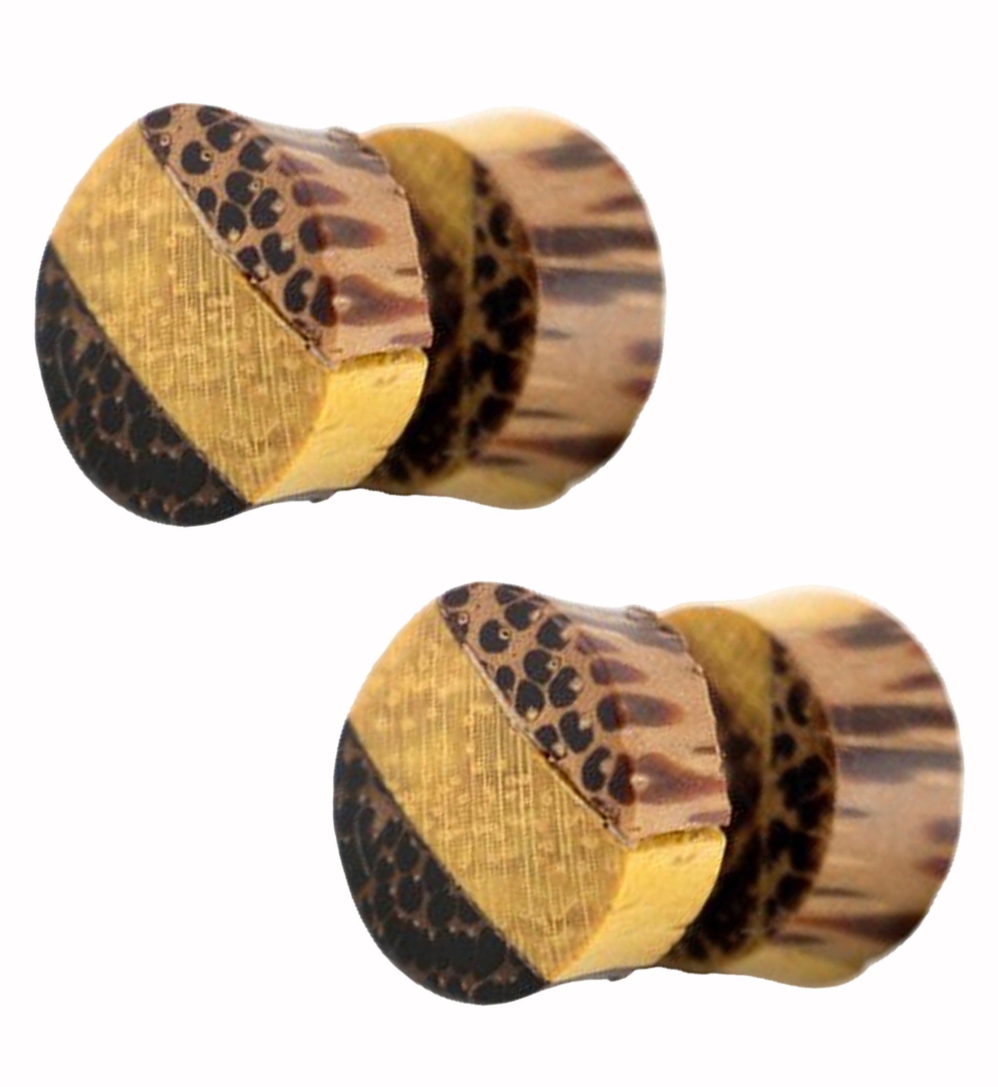 Triple Wooden Fake Gauges Plugs