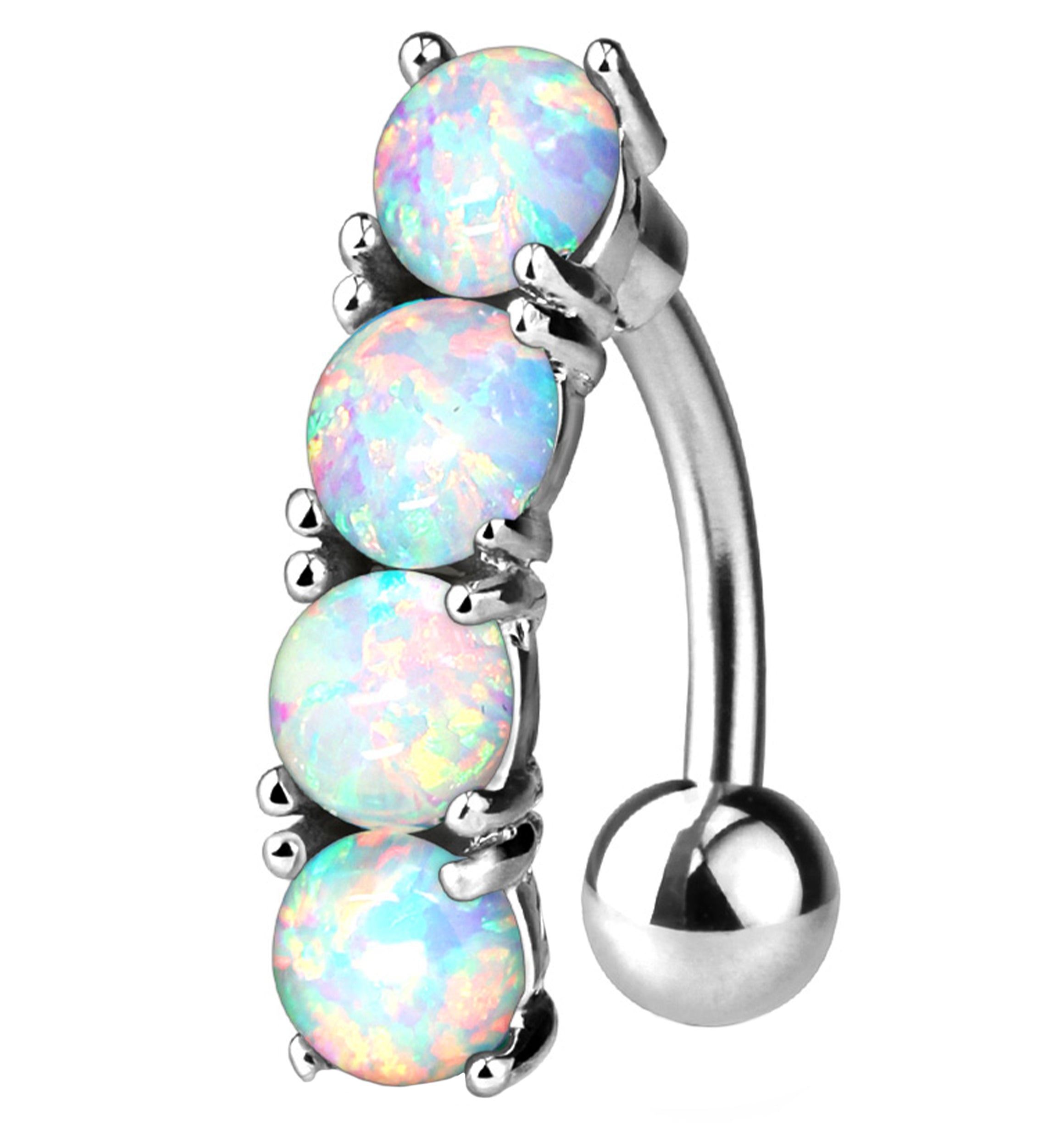 Vertical Gold CZ Belly Button Ring | UrbanBodyJewelry.com