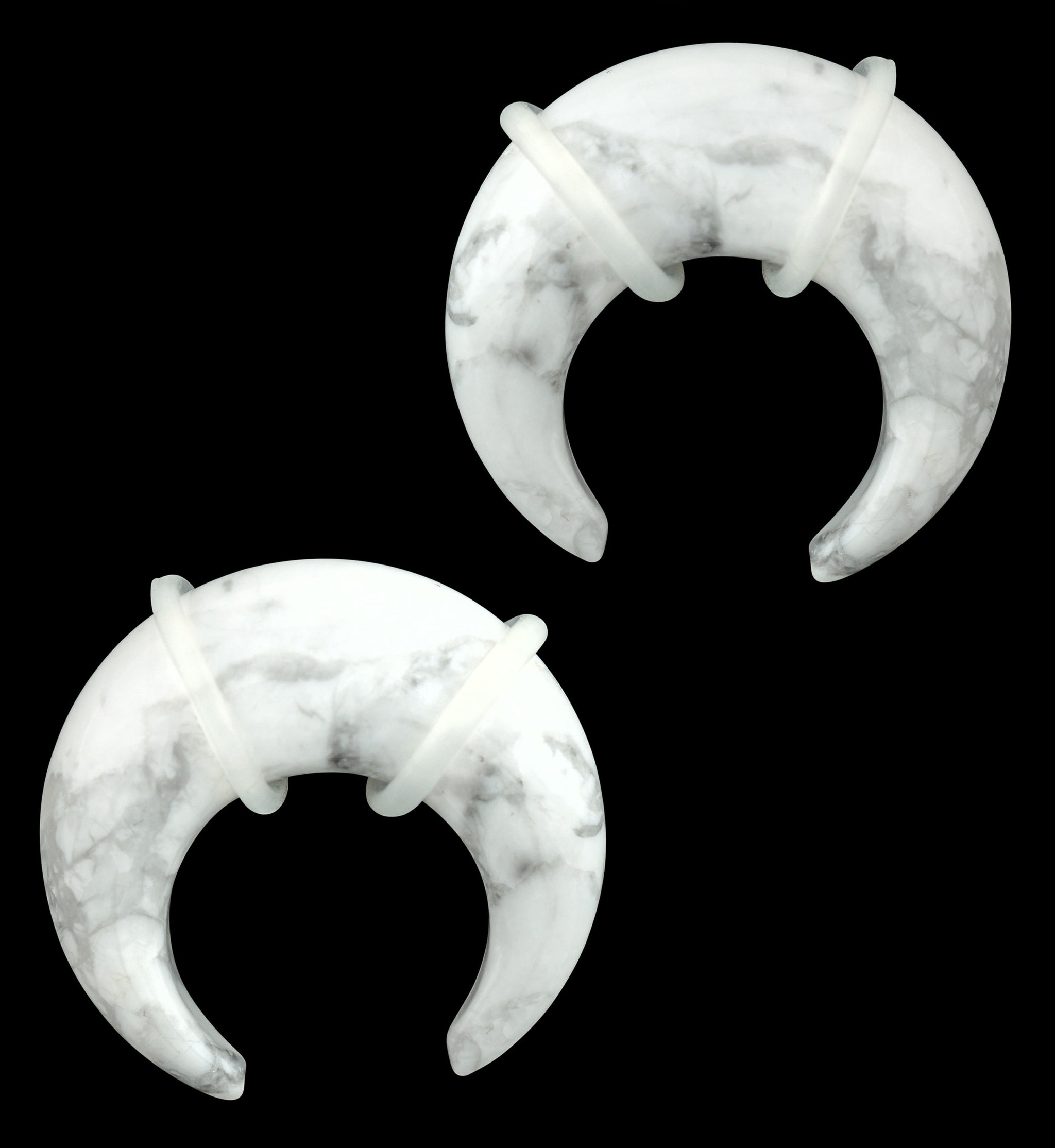 White Howlite Stone Pinchers (2G - 1/2")