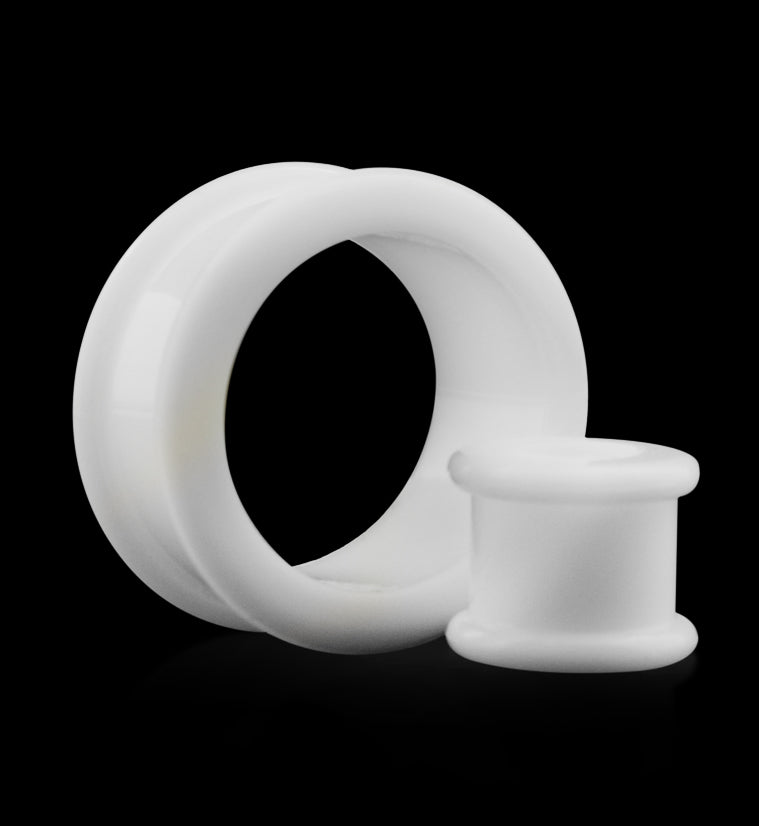White Silicone Tunnels (CLOSE OUT) (6G - 2 Inch) | UrbanBodyJewelry.com
