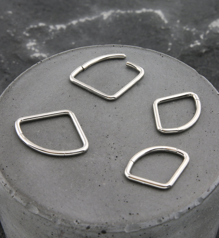 Wide Triangle Titanium Hinged Segment Ring | UrbanBodyJewelry.com