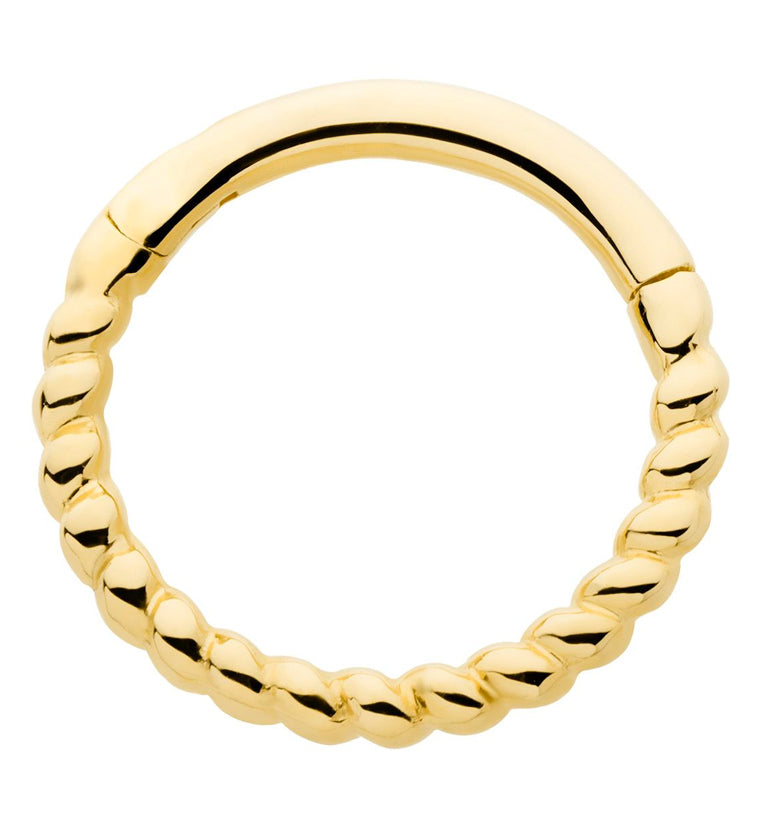 14kt Gold Braid Hinged Segment Ring | UrbanBodyJewelry.com
