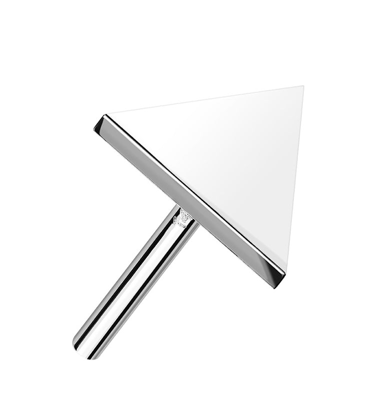 14kt All White Gold Triangle Threadless Top | UrbanBodyJewelry.com