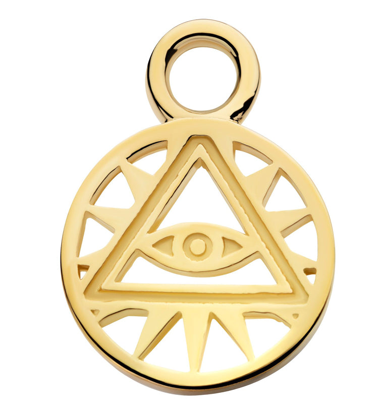 14kt Gold Illuminati Eye Charm | UrbanBodyJewelry.com