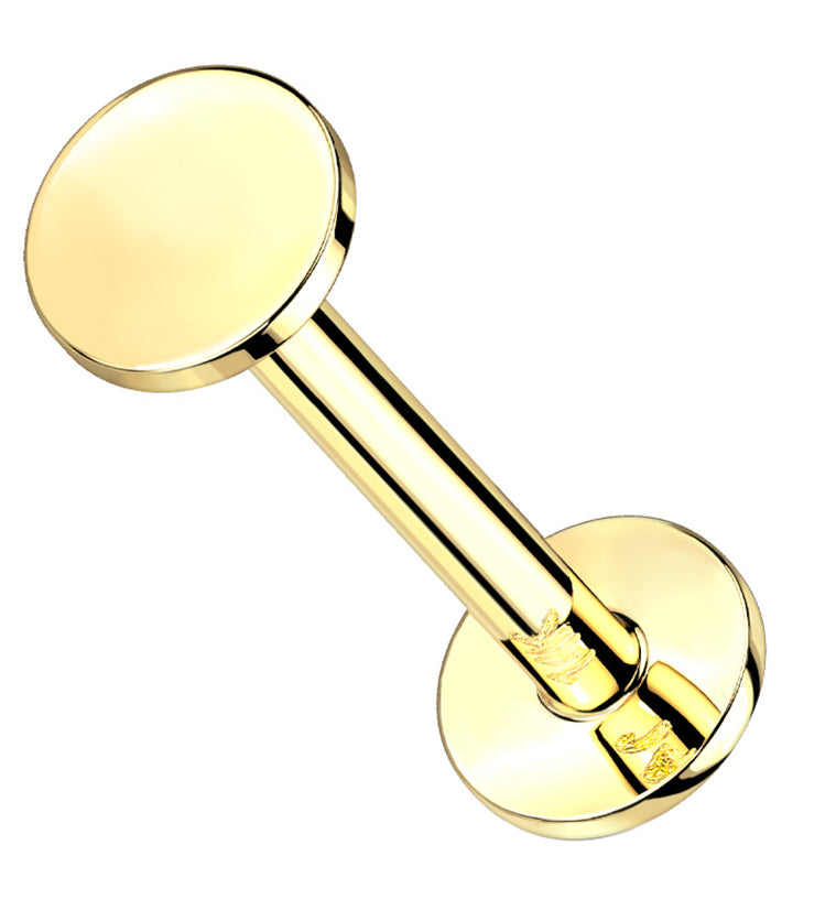 14kt Gold Disk Labret | UrbanBodyJewelry.com