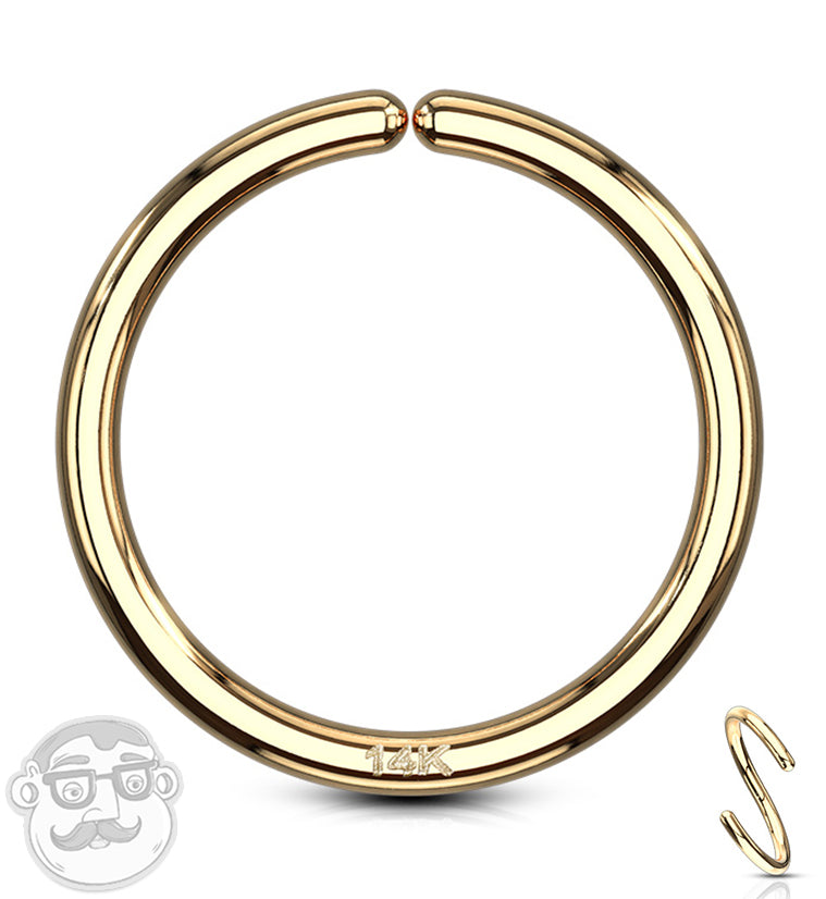 14kt Gold Seamless Hoop Ring | UrbanBodyJewelry.com