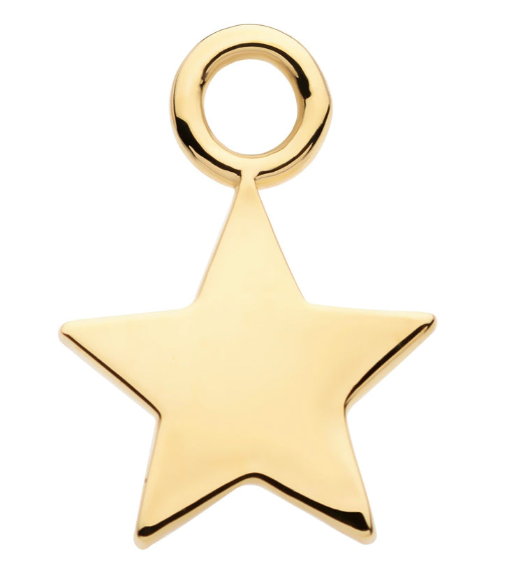 14kt Gold Star Charm | UrbanBodyJewelry.com