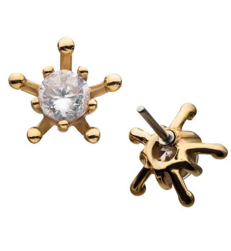 14kt Gold Stark Threadless Top | UrbanBodyJewelry.com