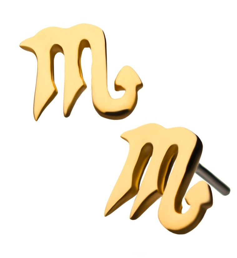 14kt Gold Sagittarius Zodiac Sign Threadless Top | UrbanBodyJewelry.com