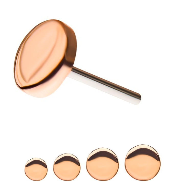 14kt Rose Gold Disk Threadless Top | UrbanBodyJewelry.com