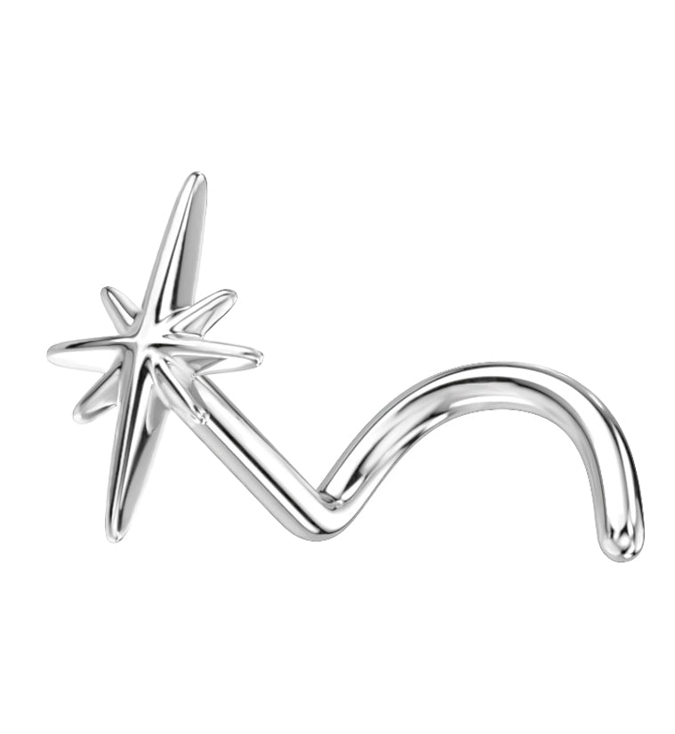 14kt White Gold Twinkle Nose Screw | UrbanBodyJewelry.com