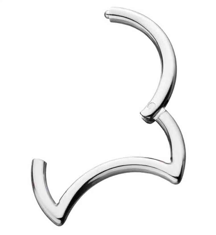 Titanium Crescent Moon Hinged Segment Ring | UrbanBodyJewelry.com